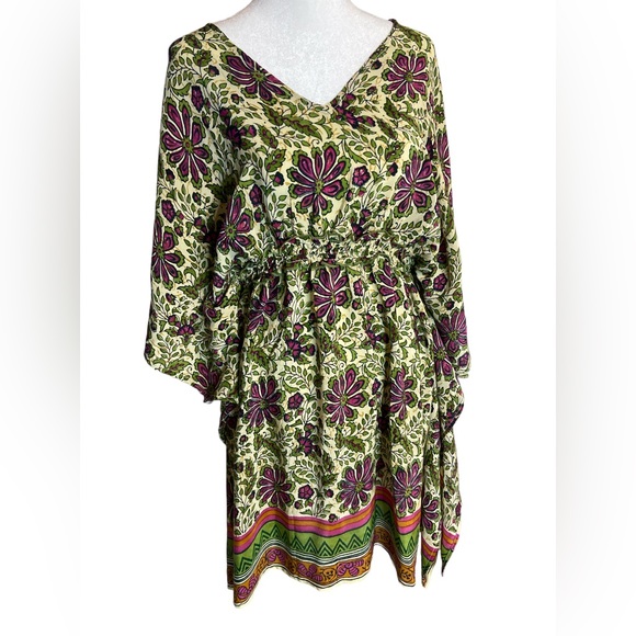 Tolani | Dresses | Tolani Kyra 0 Silk Dress Boho Deep Vneck Beautiful ...